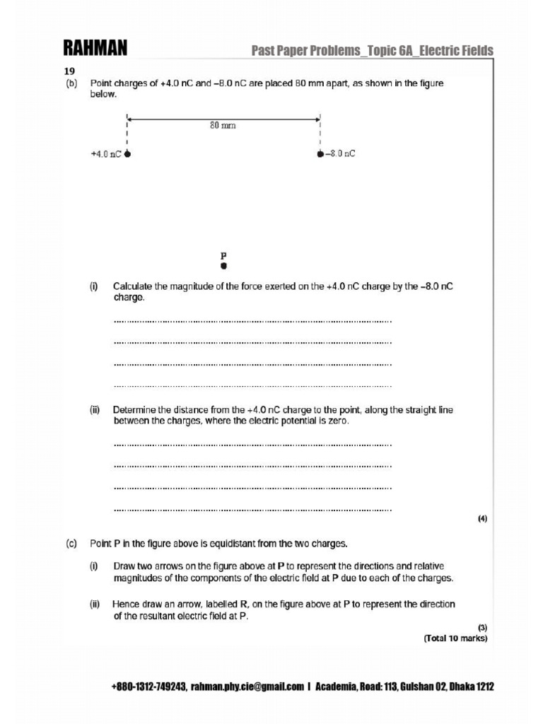 A2 Physics - Past Paper Problems - Topic 6A | PDF