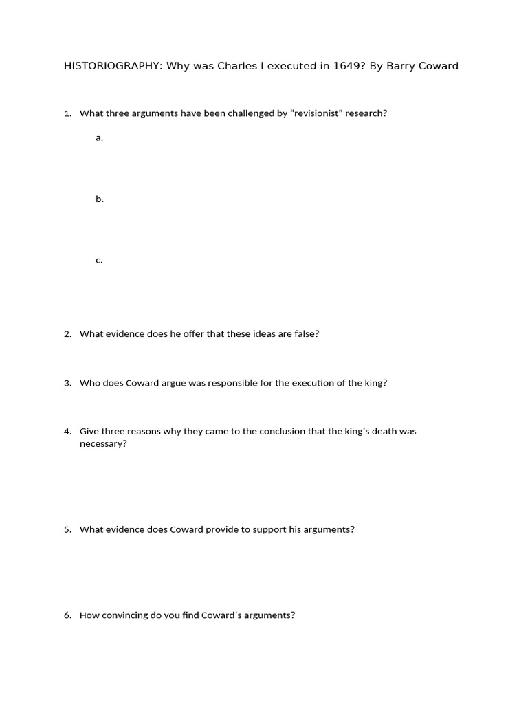Reasons for Charles I's Execution | PDF