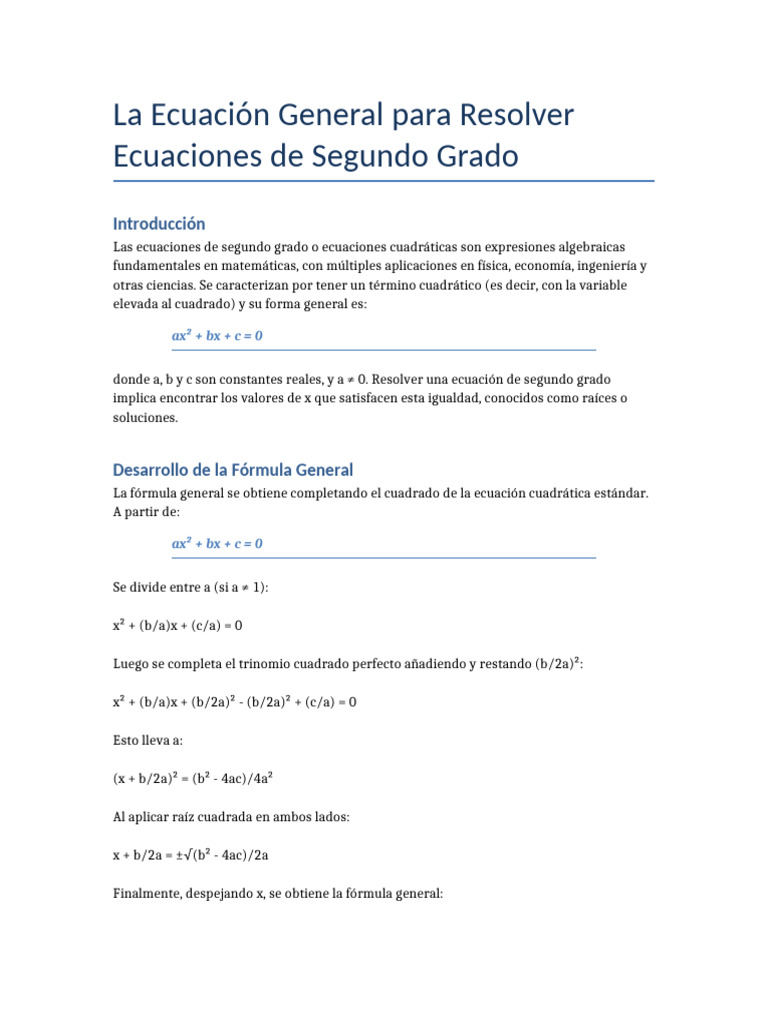 Ecuacion_Segundo_Grado | PDF | Ecuaciones | Ecuación cuadrática