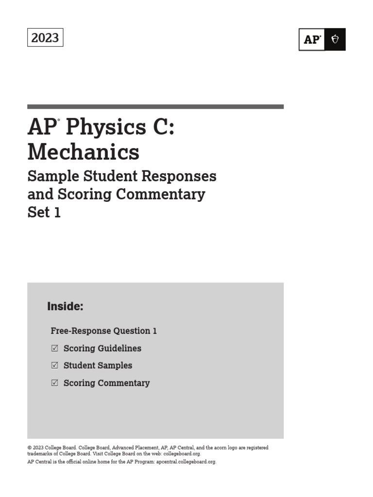 Ap23 Apc Physics C Mech q1 Set 1 | PDF | Force | Mechanics
