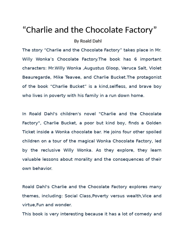 Summary of Charlie and the Chocolate Factory | PDF