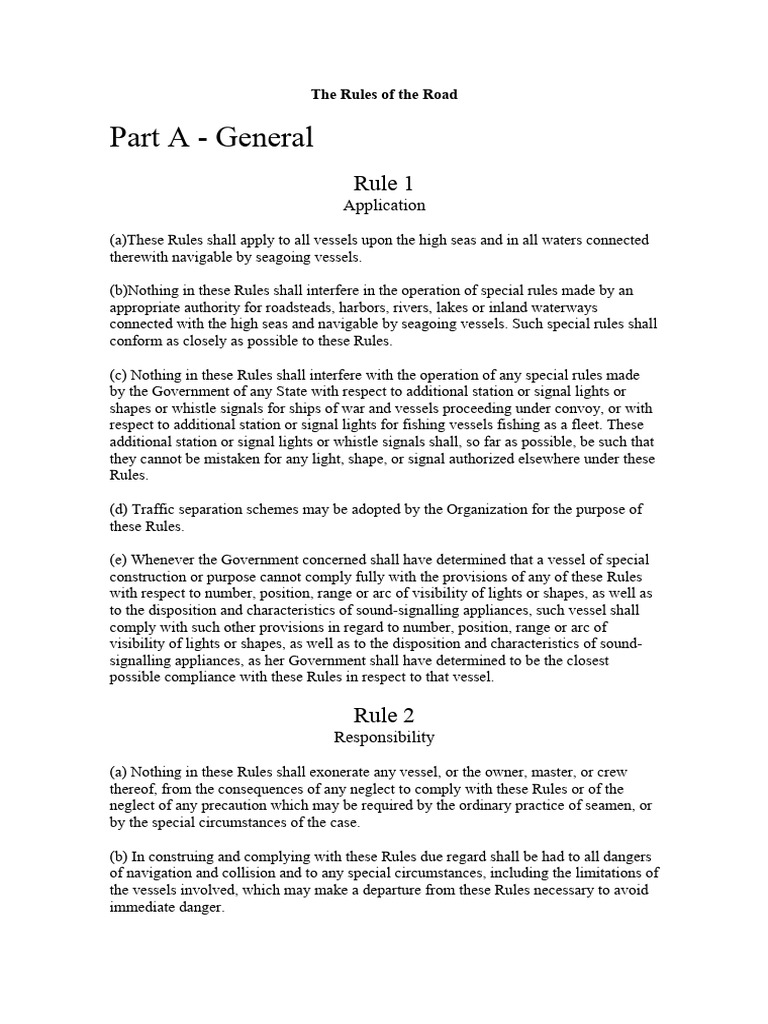 COLREGS - The Rules of The Road | PDF | Traffic | Radar