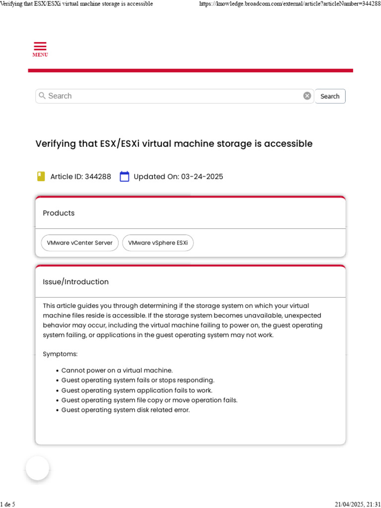 Verifying that ESX_ESXi virtual machine storage is accessible | PDF ...
