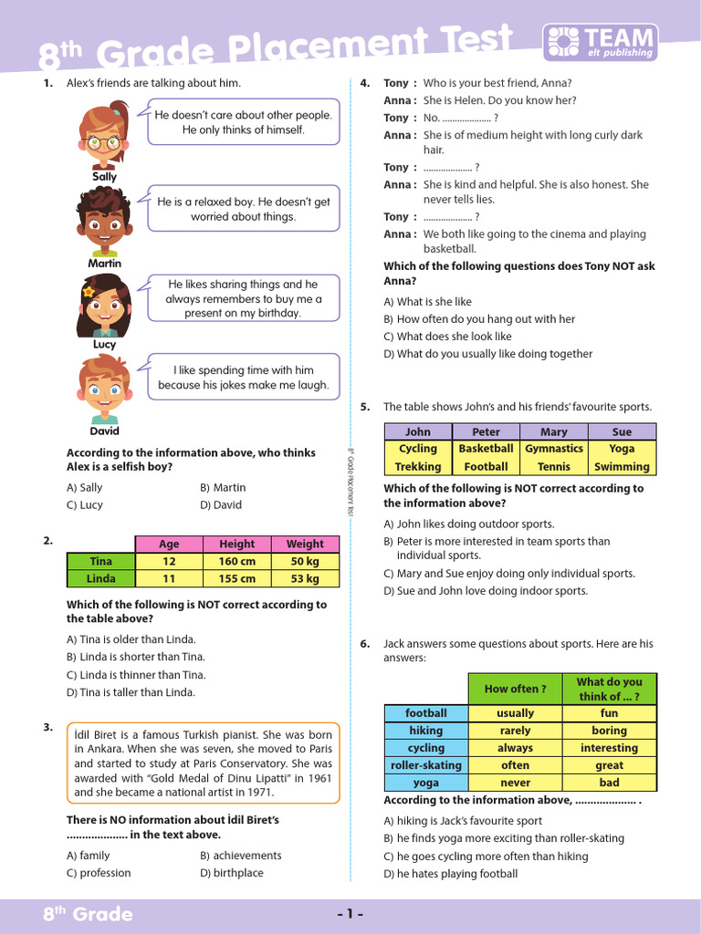 Team 8 Grade Placement Test | PDF | Natural Satellite | Planets