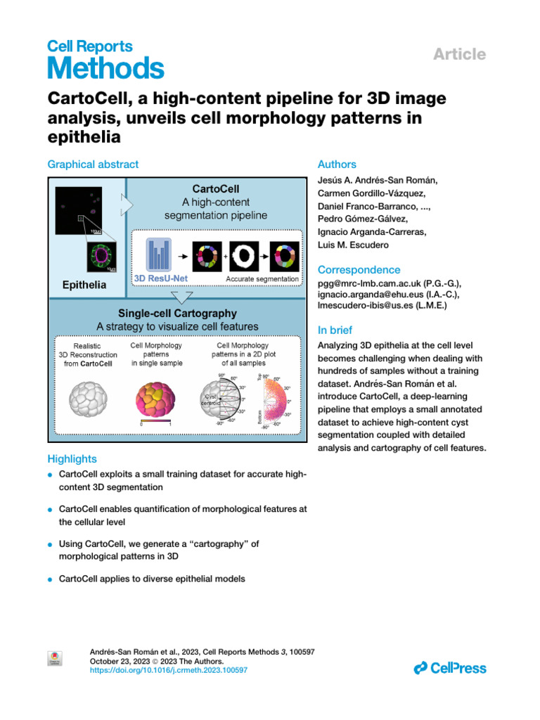 CartoCell,-a-high-content-pipeline-for-3D-image-an | PDF | Image Segmentation | Deep Learning