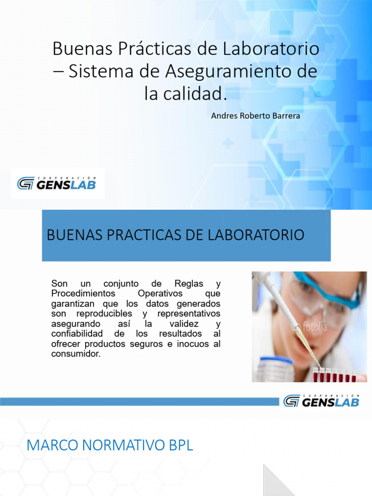 Buenas Practicas de Laboratorio Sistema de Aseguramiento de La Calidad | PDF | Calidad ...