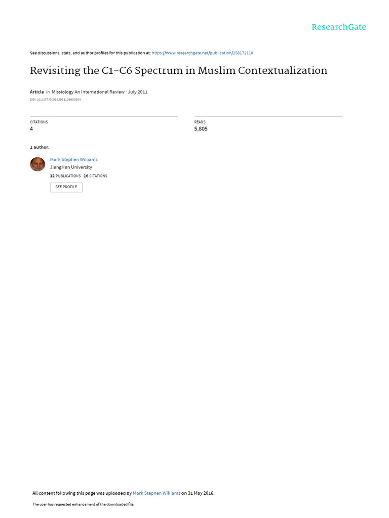 Revisiting The C1-C6 Spectrum in Muslim Contextual | PDF | Jesus ...