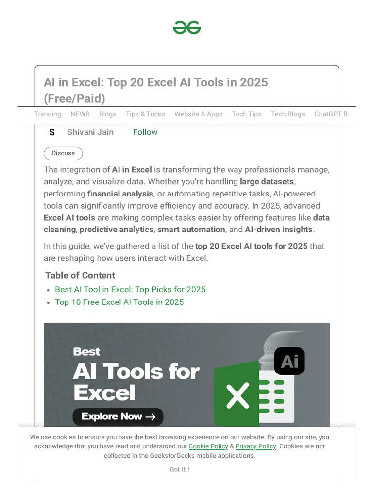 AI in Excel - Top 20 Excel AI Tools in 2025 (Free - Paid ...