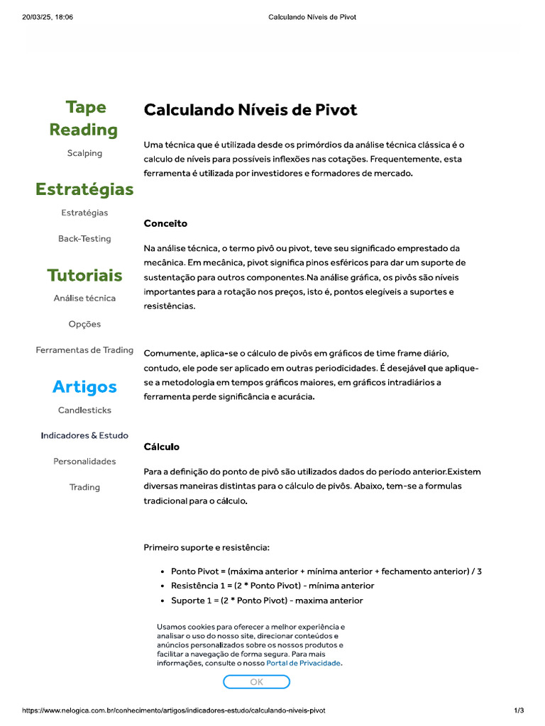 Calculando Níveis de Pivot PROFIT | PDF