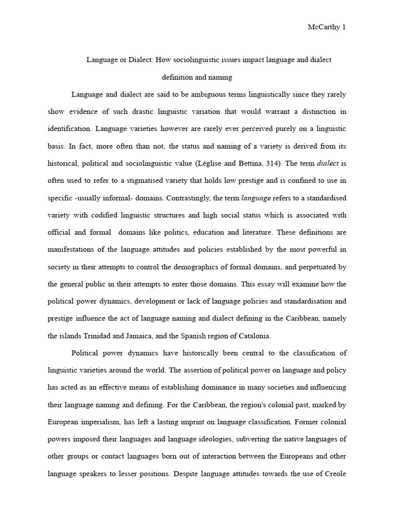 Language or Dialect-How Sociolinguistic Issues Impact Language and ...