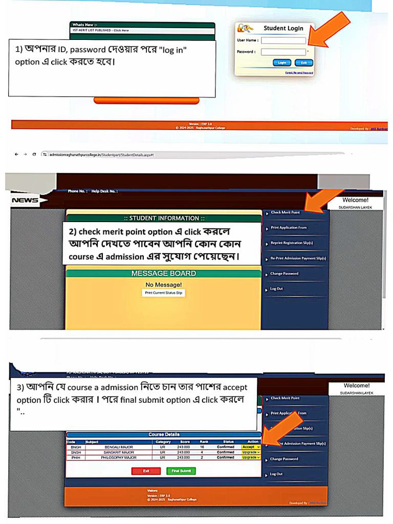 Step by Step Admission Fees Payment Process | PDF