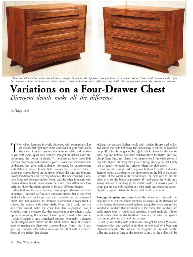Variation On AFour Drawer Chest | PDF | Woodworking