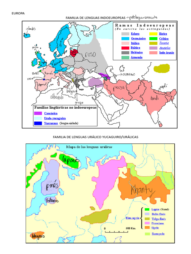 Familias de Lenguas Solo Mapas | PDF