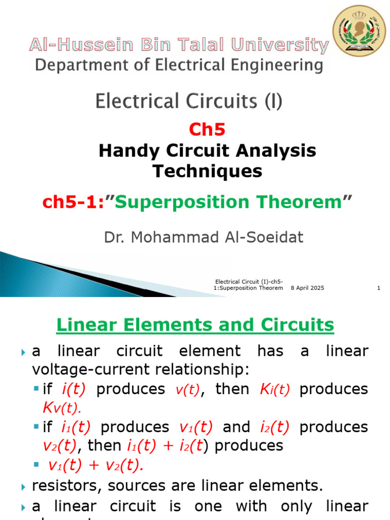 Ch5-1Handy Circuit Analysis Techniques (Superposition) | PDF | Electrical Network | Network ...