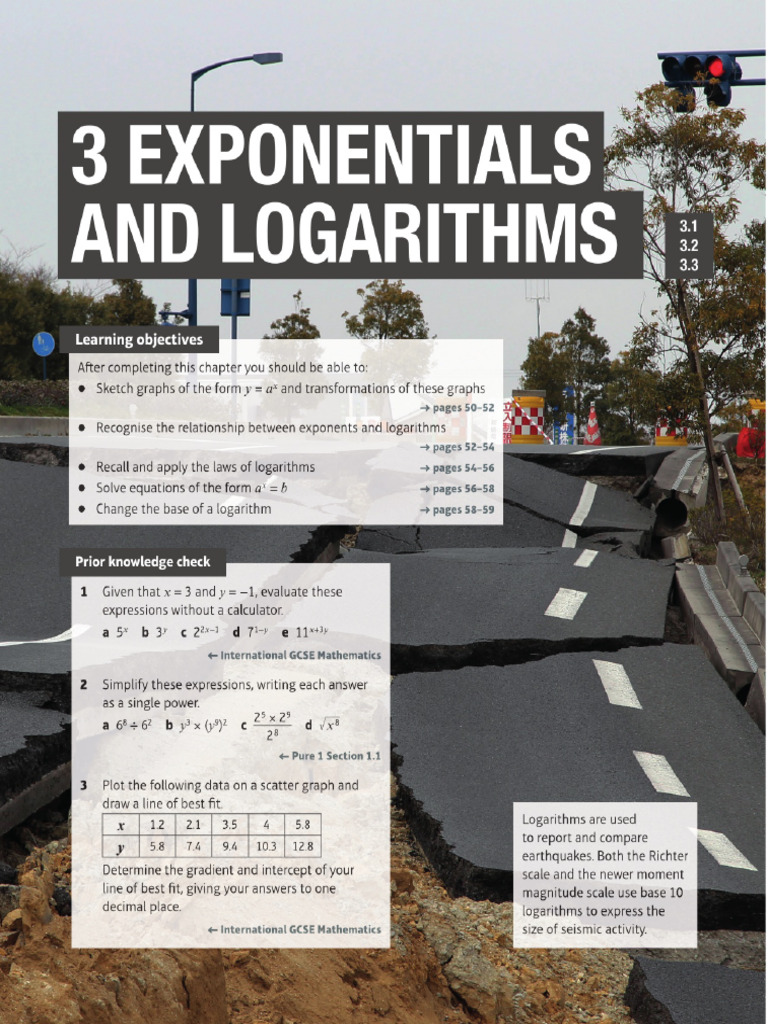 Chapter 3 ( Pure Mathematics 2 ) Exponentials and Logarithms | PDF