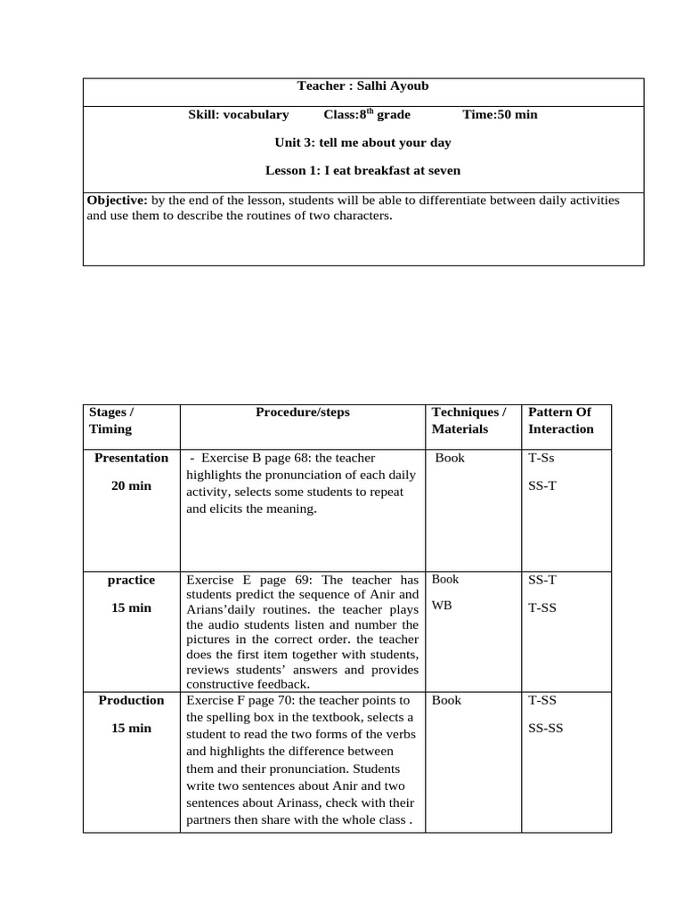 8th Grade Unit 3 Lesson 1 New | PDF