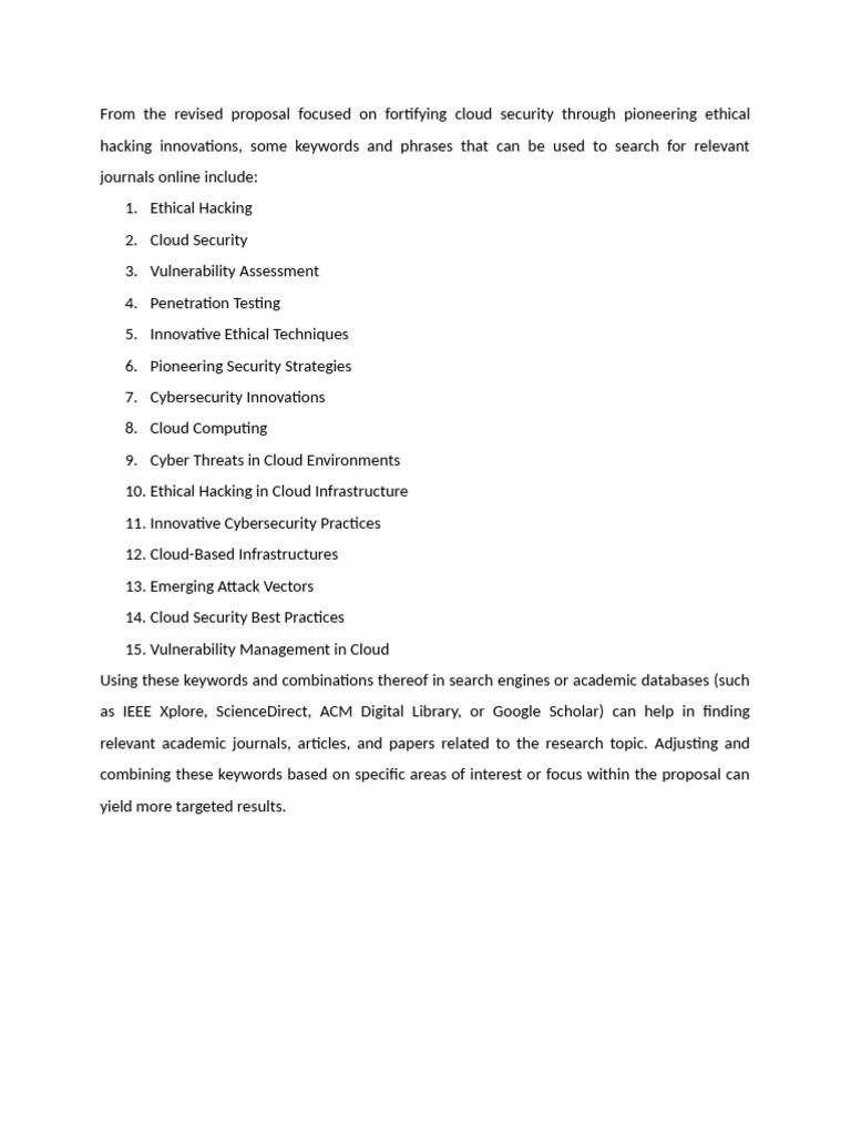 Key Words For Research Paper | PDF