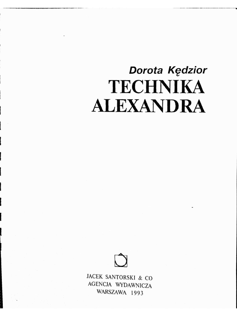 Dorota Kędzior - Technika Alexandra | PDF