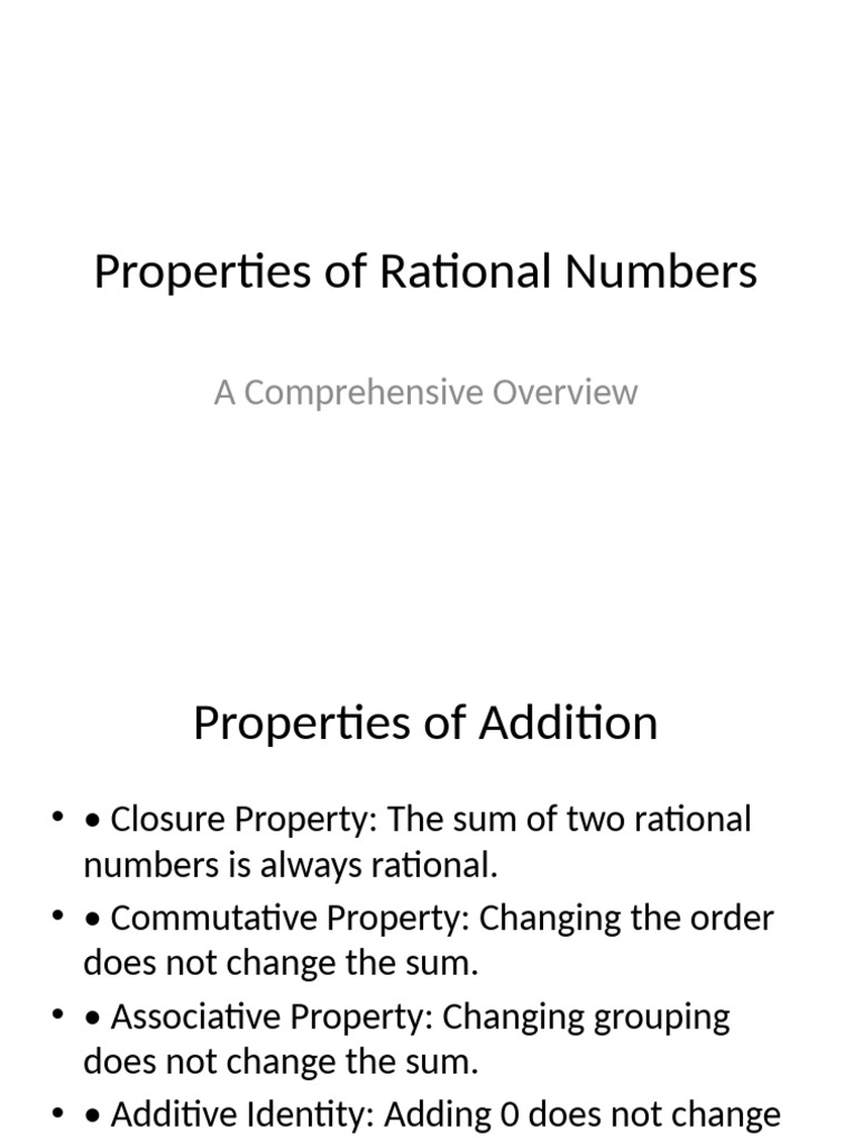 Properties of Rational Numbers | PDF