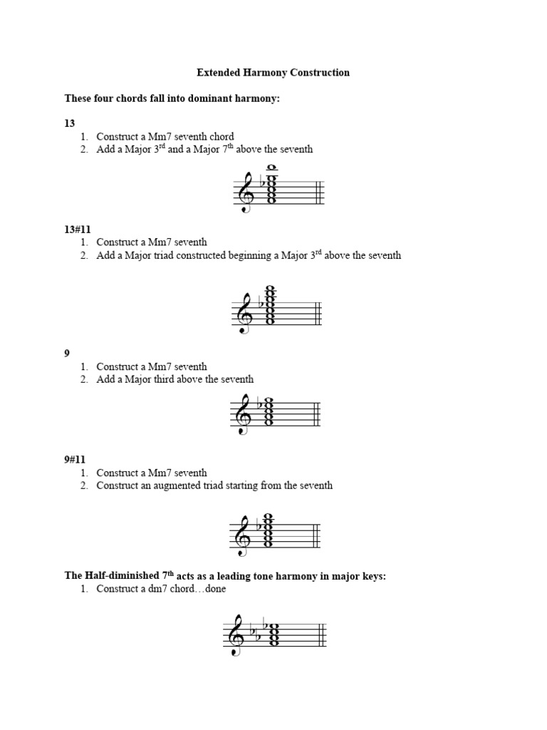 Extended Harmony Construction | PDF