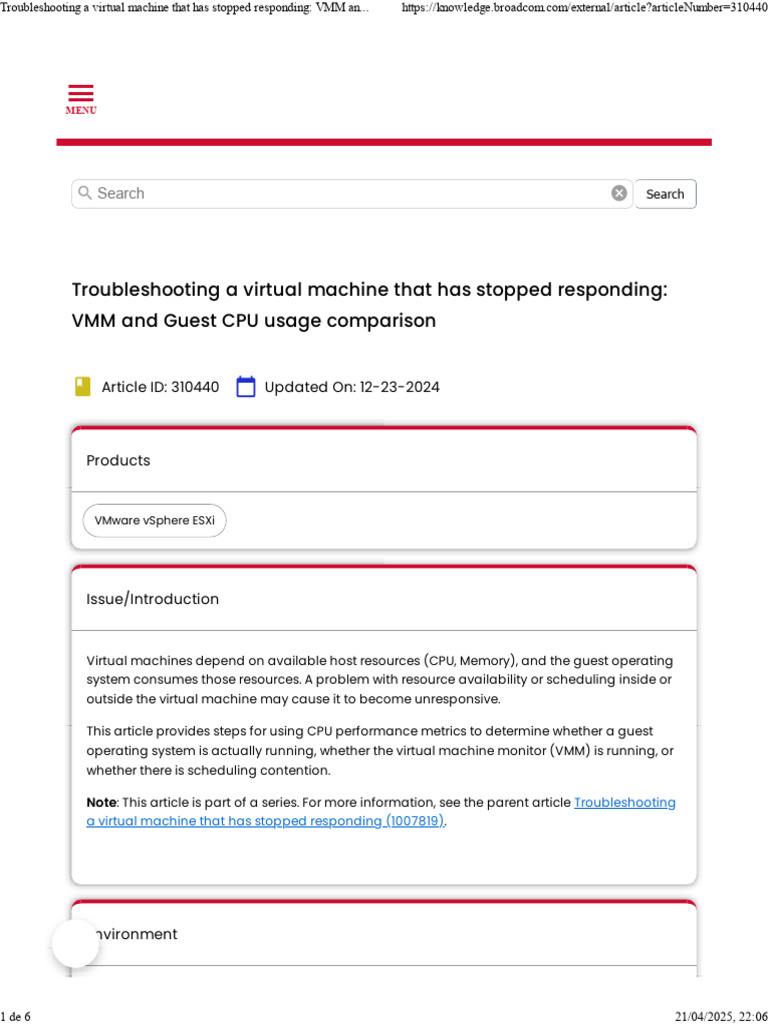 Troubleshooting A Virtual Machine That Has Stopped Responding - VMM and ...