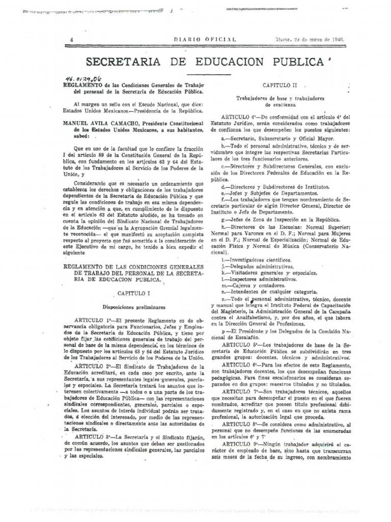 Reglamento Condiciones Generales Trabajo Sep | PDF