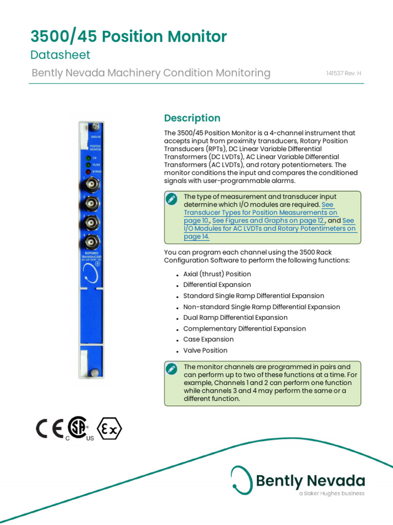 3500/45 Position Monitor Overview | PDF | Electrical Engineering ...