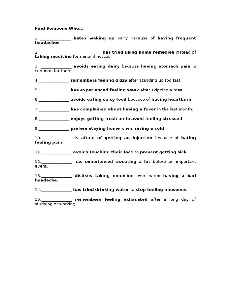 Health Habits and Experiences Survey | PDF