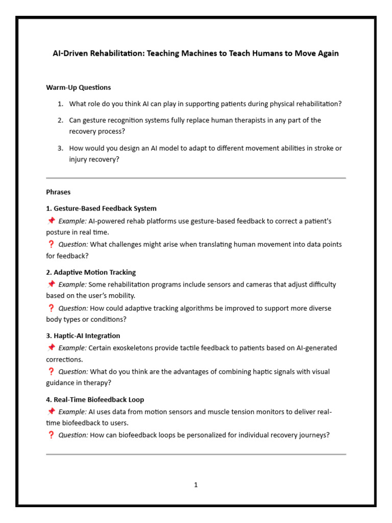 AI-Driven Rehabilitation Teaching Machines To Teach Humans To Move ...