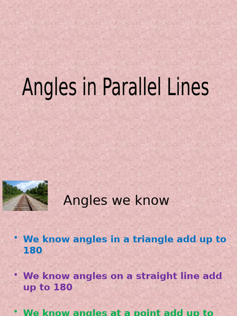 8a Angles in Parallel Lines | PDF