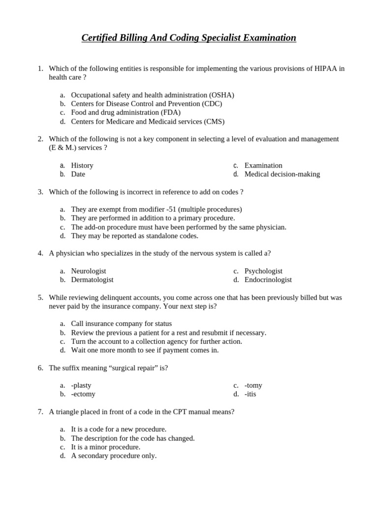 Certified Billing and Coding Exam Guide | PDF | Medicare (United States ...