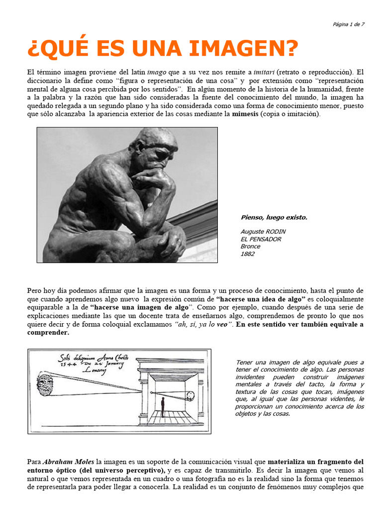La Imagen como Conocimiento Visual | PDF | Imagen | Percepción visual