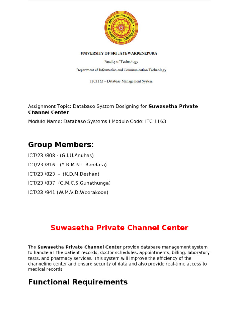 Suwasetha Private Channel Center Remake | PDF | Data | Information Science