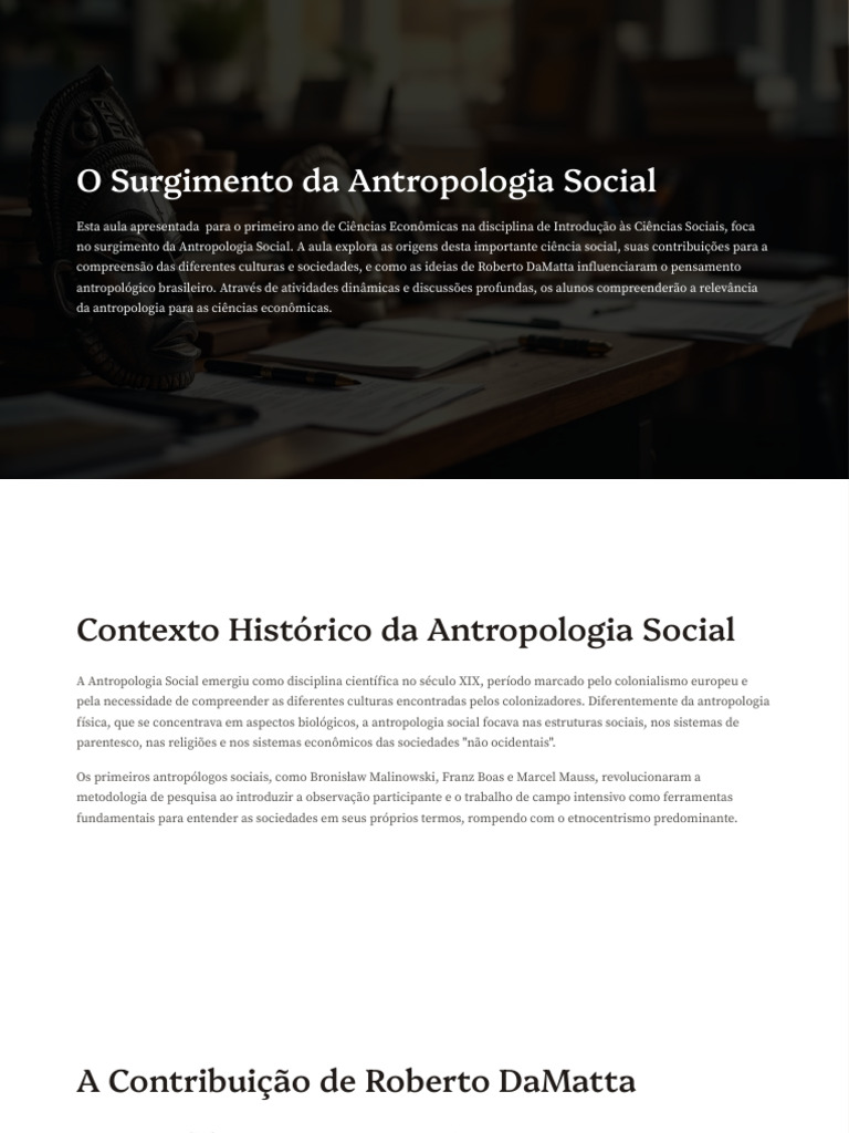 Antropologia Social: Origens e Impactos | PDF | Antropologia | Sociologia