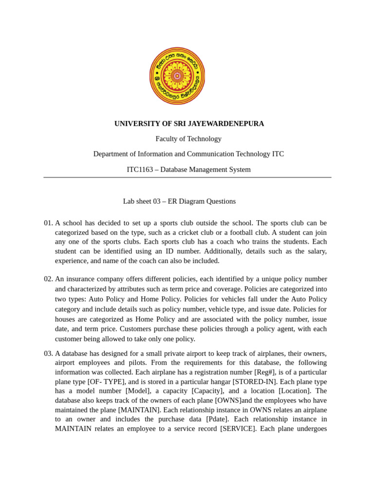 DBMS - Lab - 03 | PDF | Databases | Information Retrieval