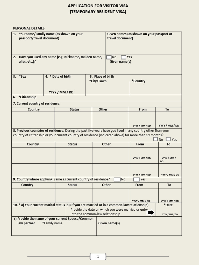 Application For Visa. | PDF | Travel Visa | Identity Document