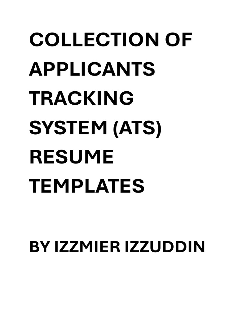 Collection of ATS Resume Templates | PDF | Computer Security | Security