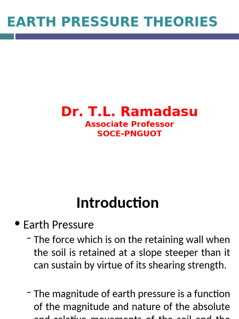 Earth Pressure Theory | PDF | Mechanics | Applied And Interdisciplinary Physics