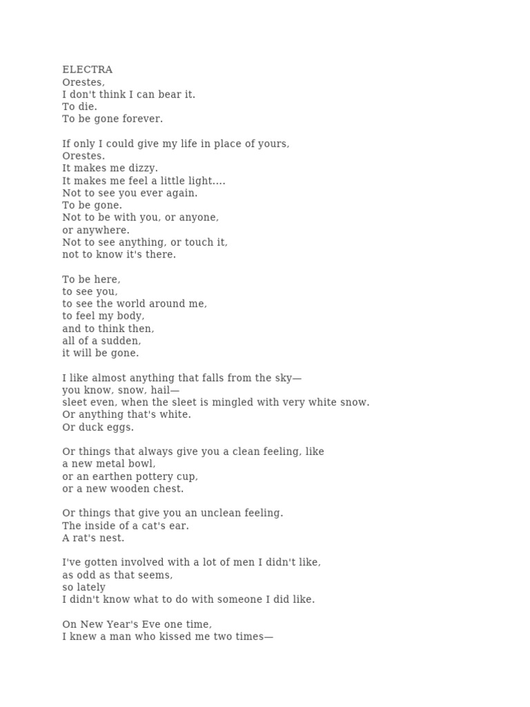 Orestes' Monologue on Life and Loss | PDF