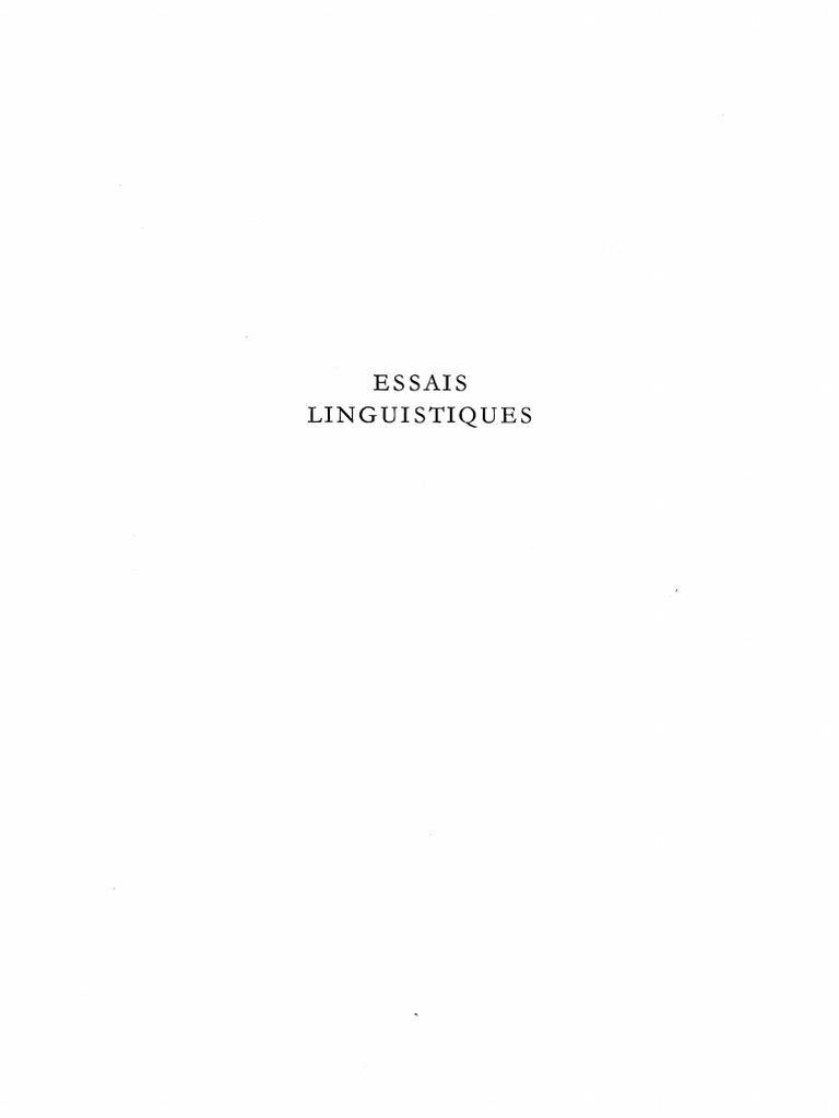 Hjelmslev Louis. - Essais Linguistiques | PDF