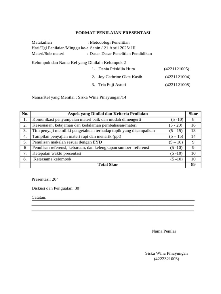 Form_Penilaian_Kel-2. | PDF