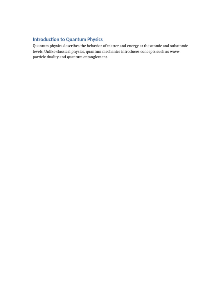 Basics of Quantum Physics Explained | PDF