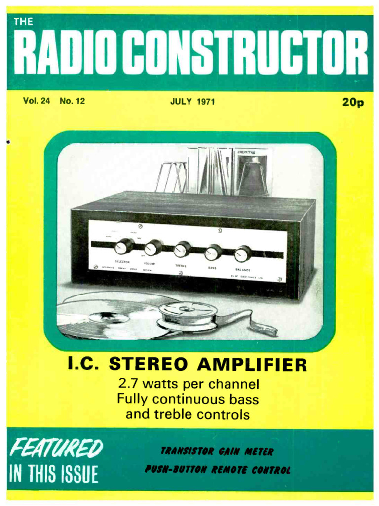 July 1971 Radio Constructor Overview | PDF | Amplifier | Loudspeaker
