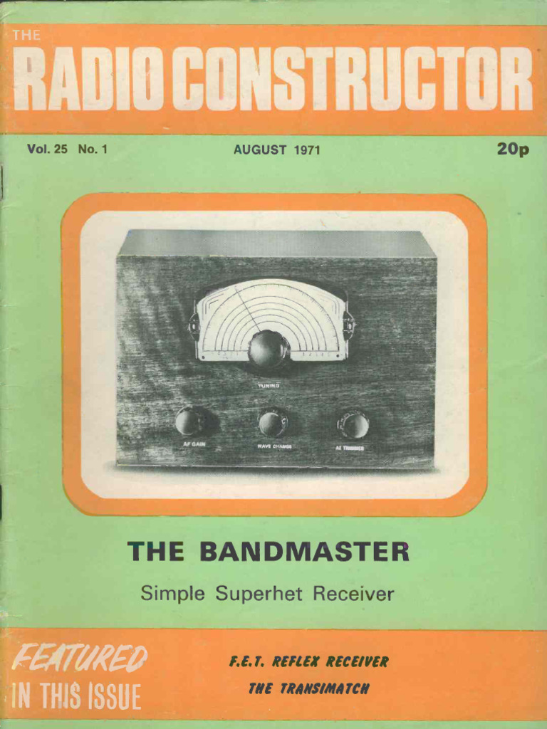 RADIO CONSTRUCTOR 1971-08 | PDF | Inductor | Bipolar Junction Transistor