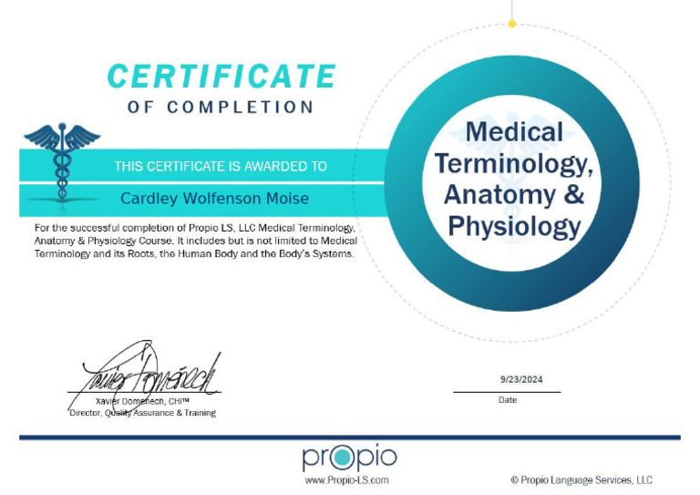 Certficate Cardley | PDF