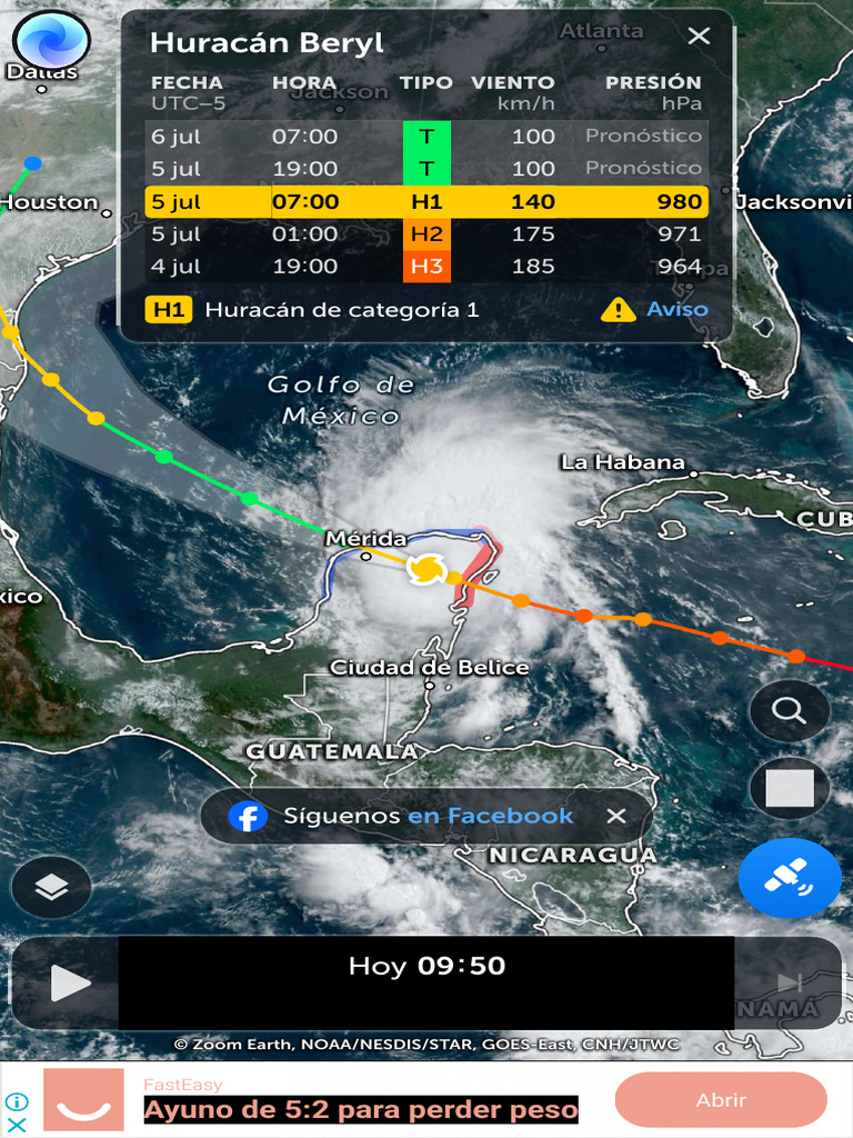 Huracán Beryl EN VIVO Zoom Earth | PDF | Circulación Atmosférica ...