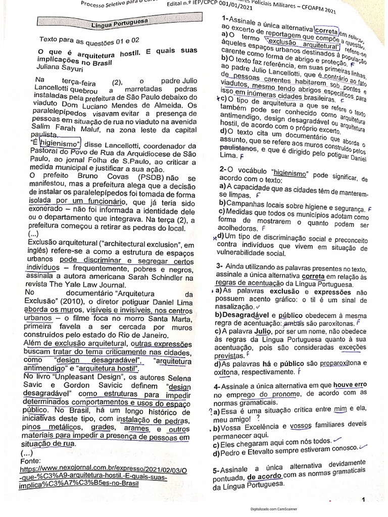 Prova CFOA 2021 | PDF
