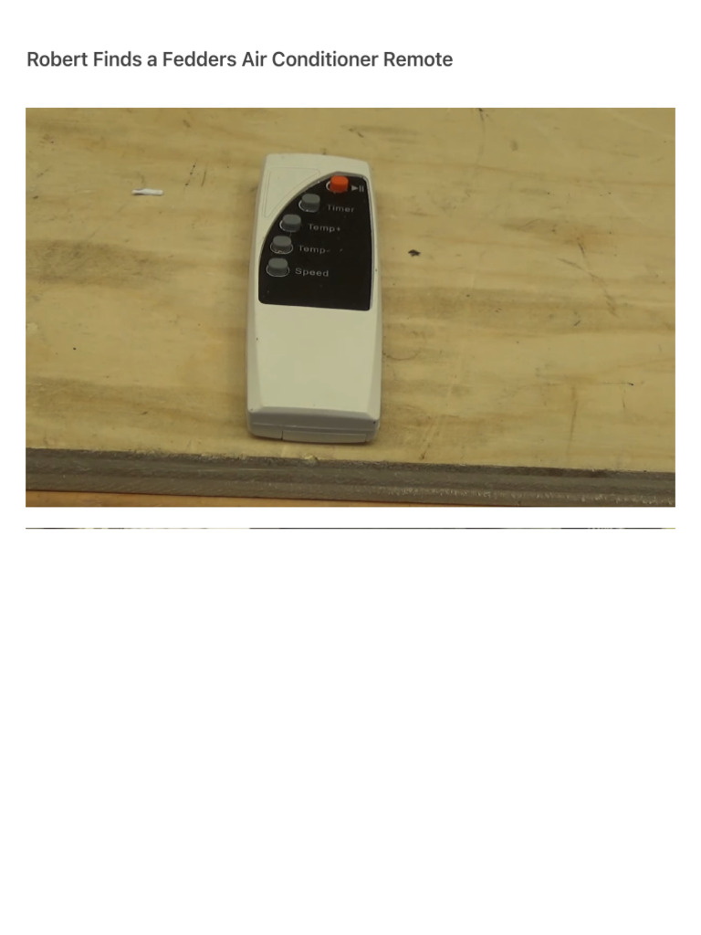 Robert Finds A Fedders Air Conditioner Remote | PDF