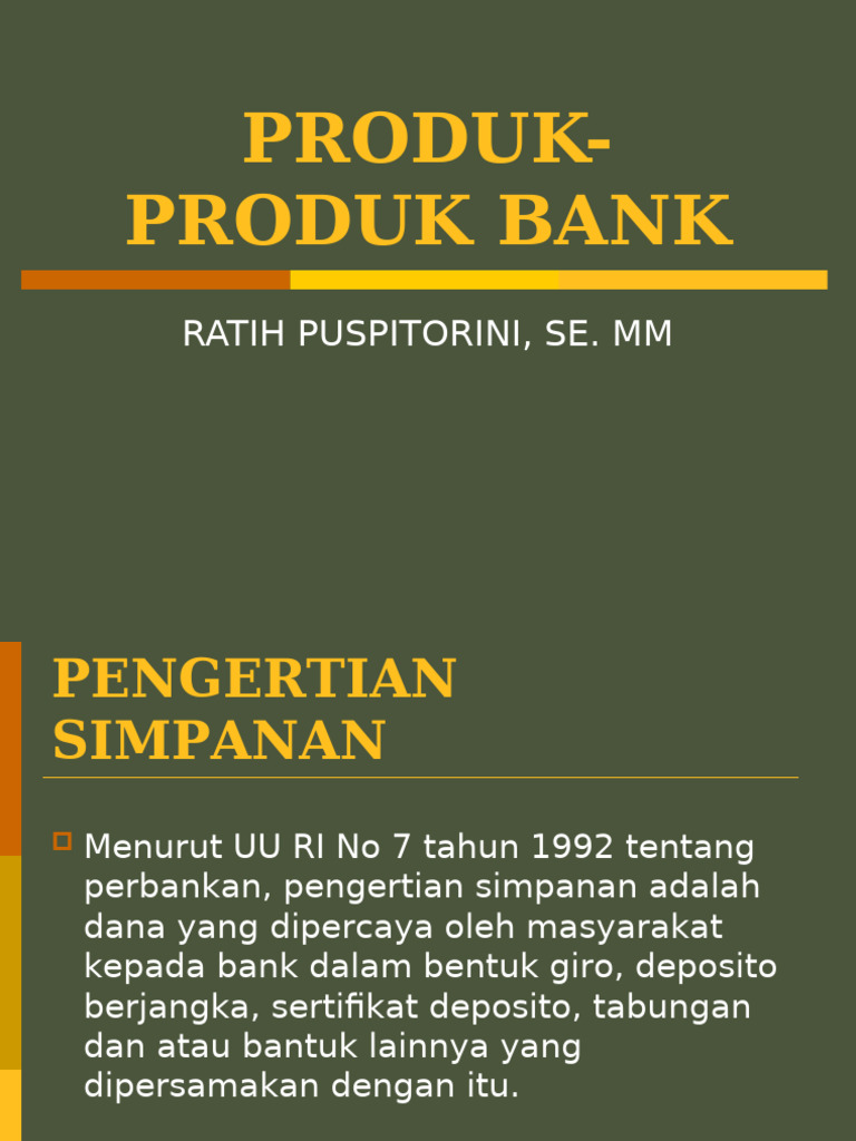 3. Produk-produk Bank Simpanan | PDF