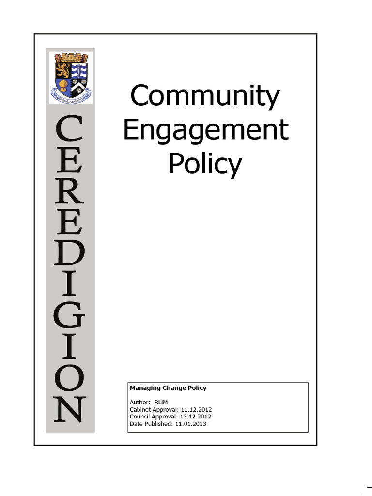 Ceredigion Community Engagement Policy | PDF | Community | Policy